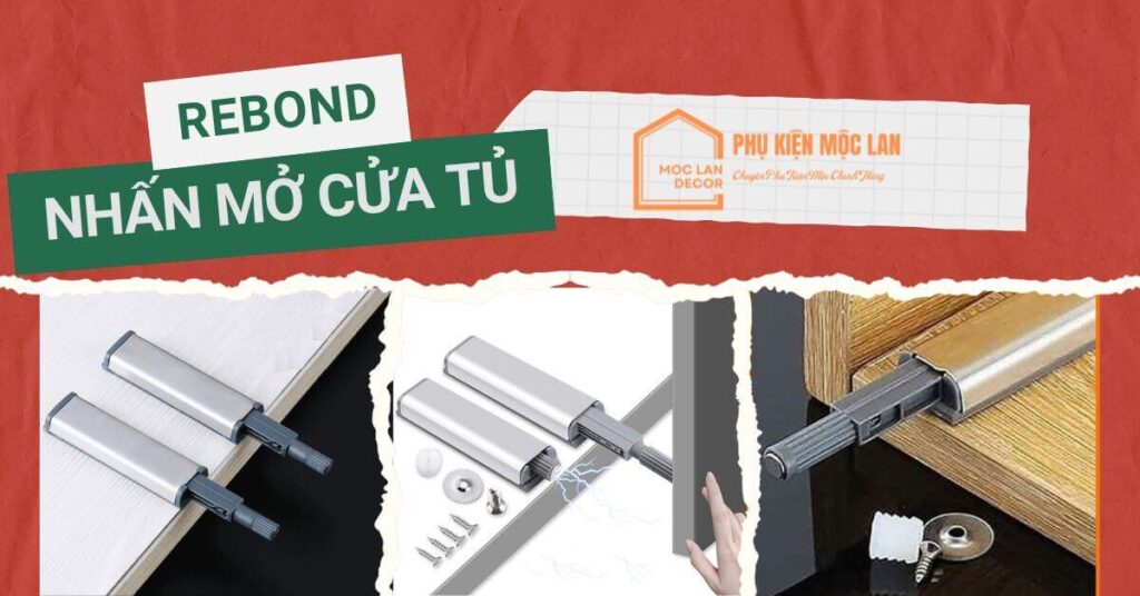 Rebond nhấn mở cửa tủ, chốt nhấn mở chuyên dụng R01